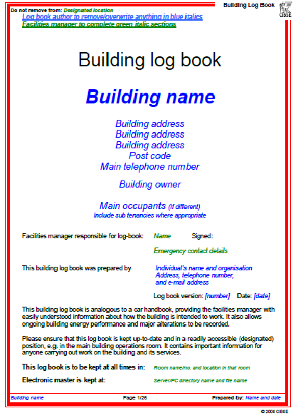 What is a CIBSE TM31 Logbook? - O&M Manuals Document Centre